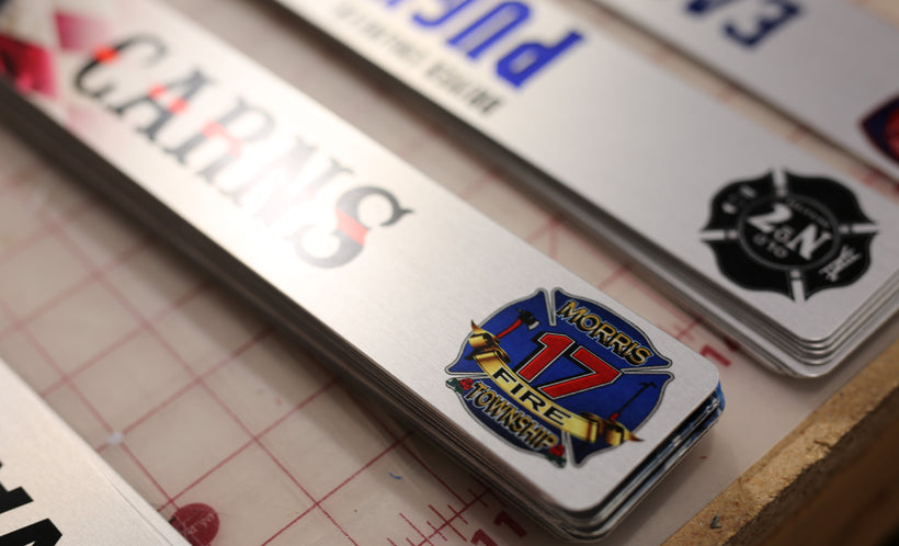 Locker Plate: American Flag Design #1 – Rustic Firefighter